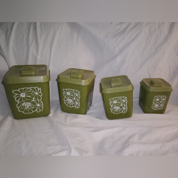 Unbranded | Kitchen | Mid Century Modern Olive Green Kitchen Canister ...
